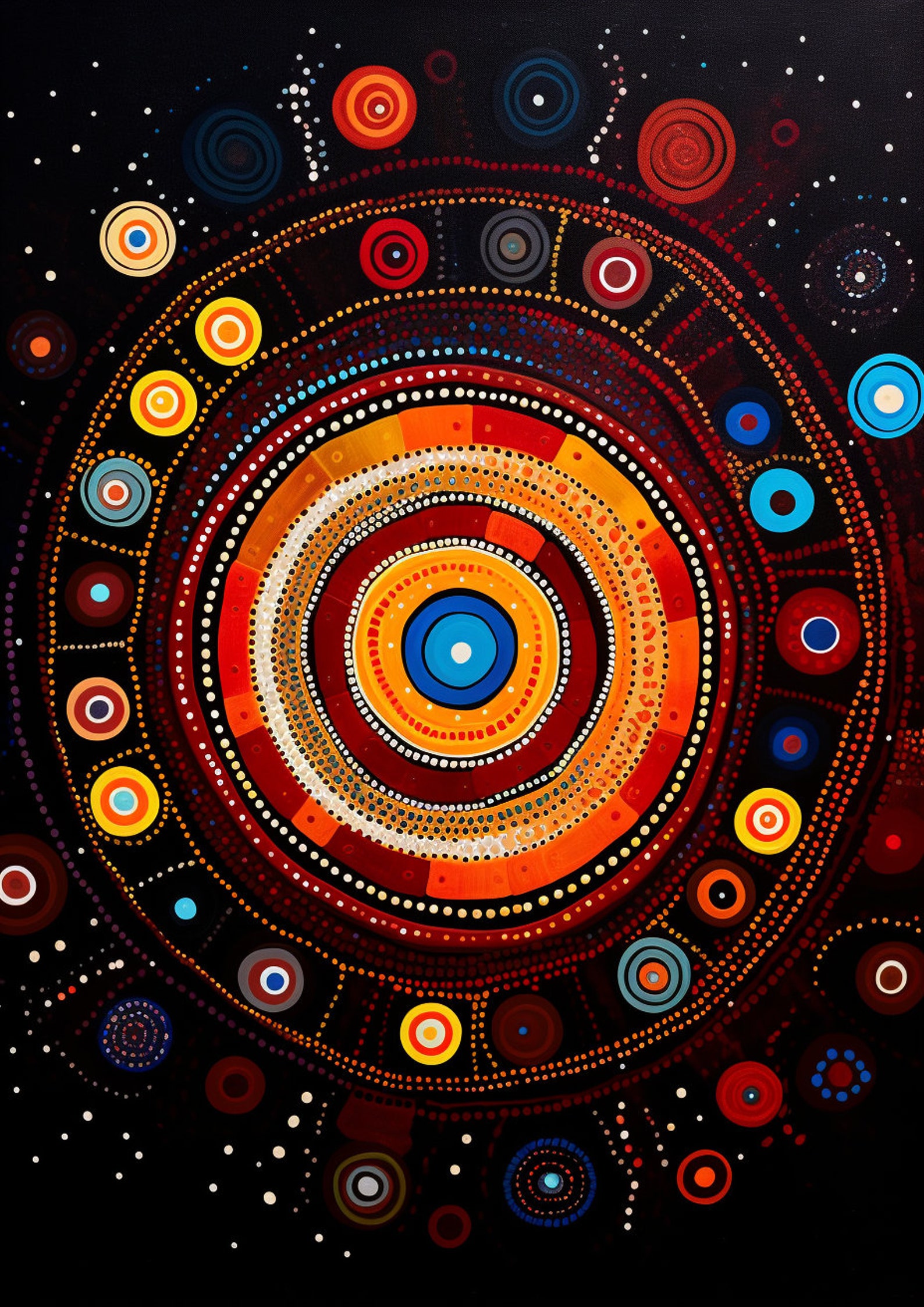 Aboriginal Art Print 'solar Systems' Wall Art Home Art Gift ...