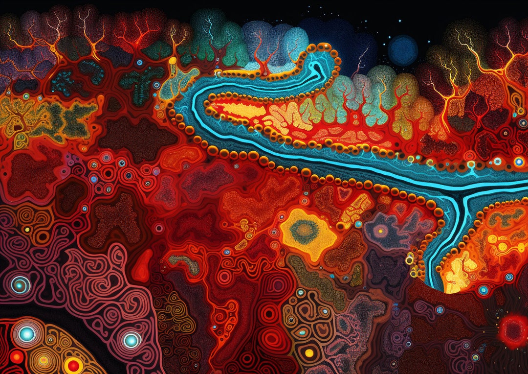 Aboriginal Root Patterns Art Wall Art Print Original Print Art UNIQUE ...