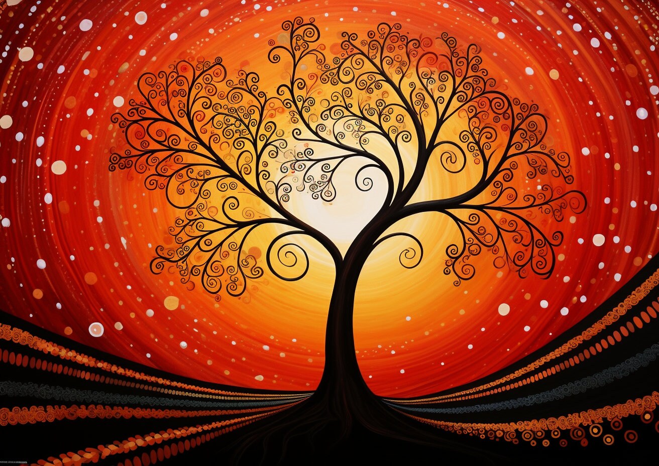 Tree of Life Aboriginal Patterns Art Print Wall Art Print Art UNIQUE ...