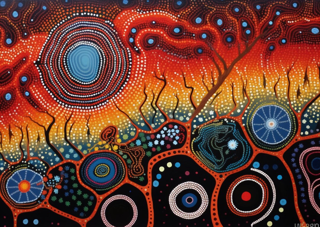 Aboriginal Art Print Patterns Wall Art Home Art ART PRINT Contemporary ...