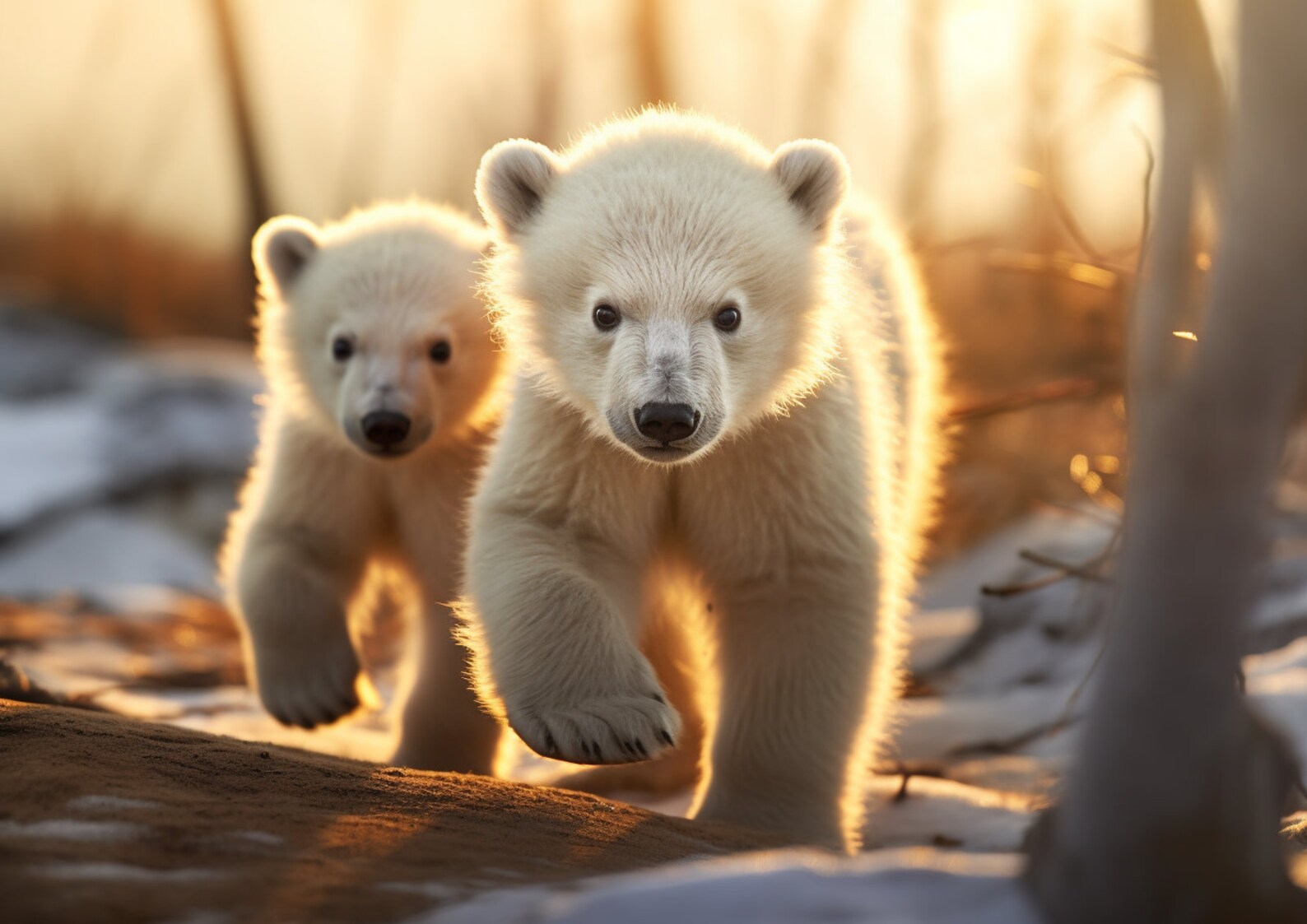 Polar Bear Cubs Bear Picture Nature Home Decorations Colourful Modern ...
