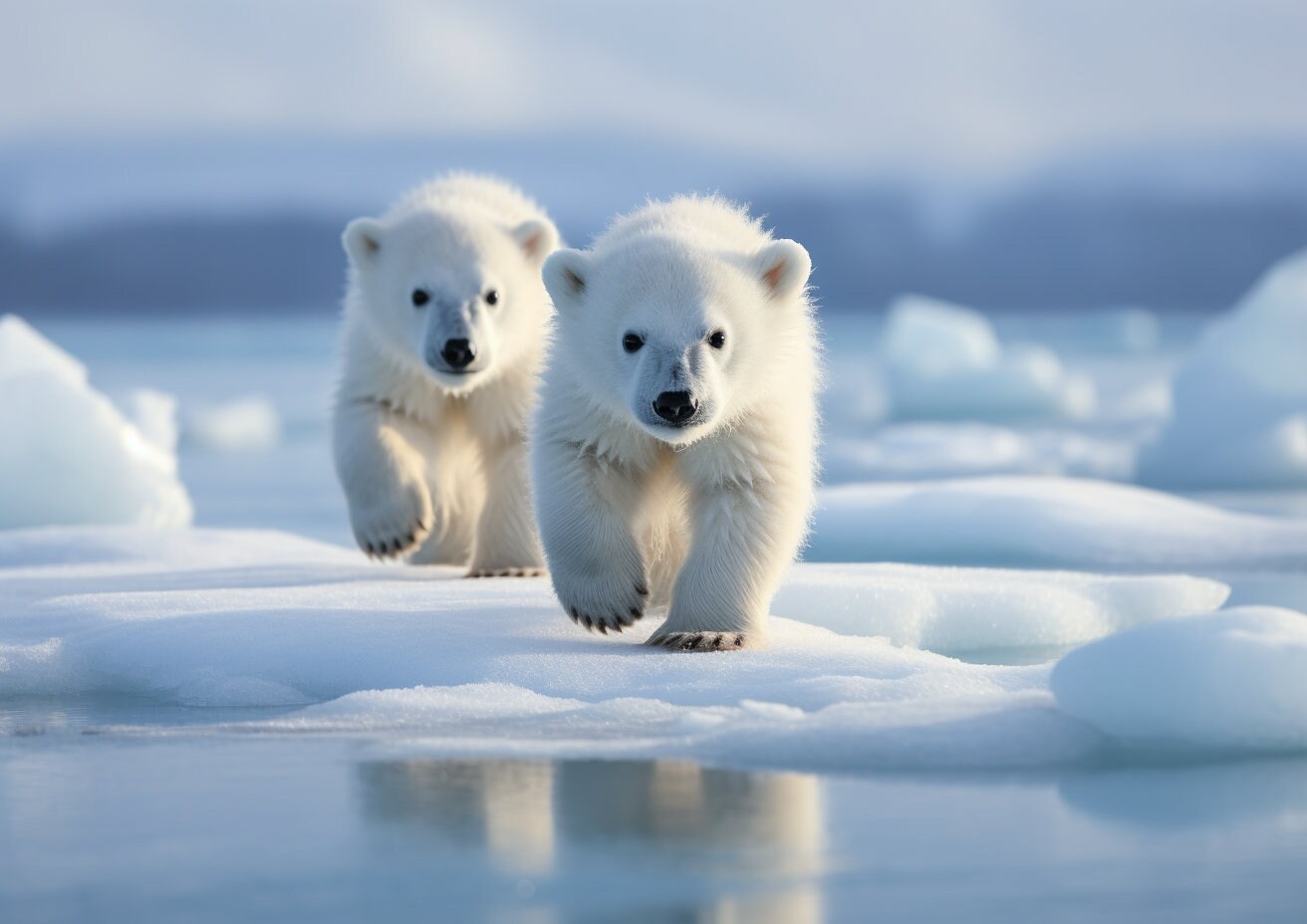 Polar Bear Cubs Bear Picture Nature Home Decorations Colourful Modern ...