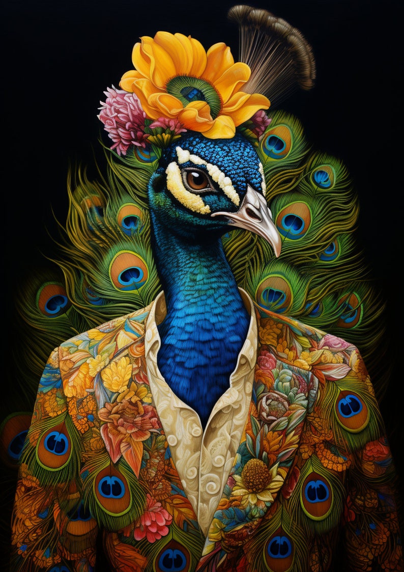 Peacock Portraits Lots of Animal Portraits of Peacocks Wall Art Home ...