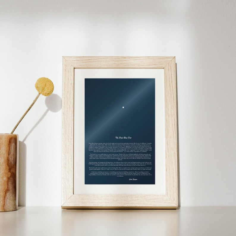 The Pale Blue Dot by Carl Sagan Voyager 1 Photograph Carl - Etsy
