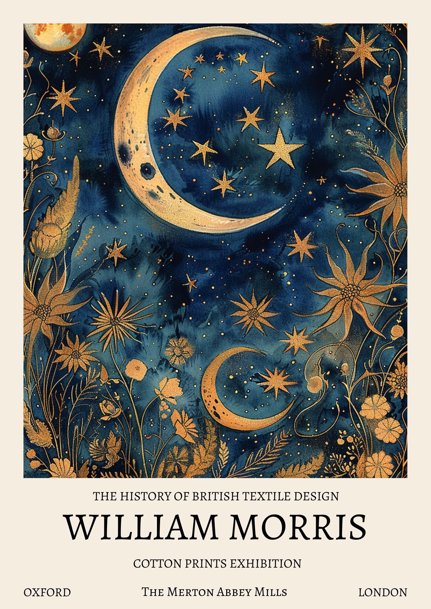 William Morris Moon and Stars, Floral Prints, Poster Art, Vintage Wall ...