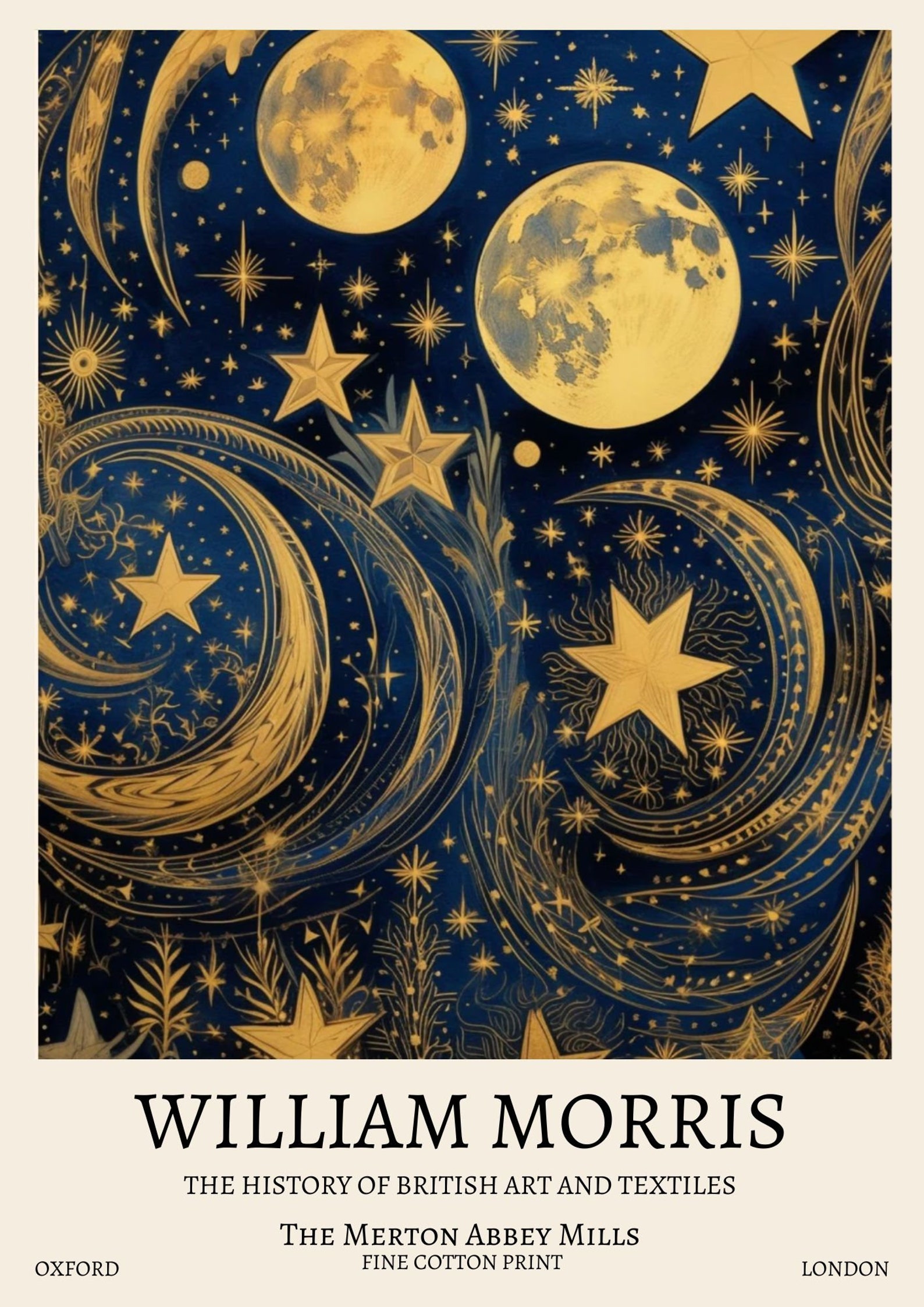 William Morris Night Sky Print, William Morris Exhibition Print ...