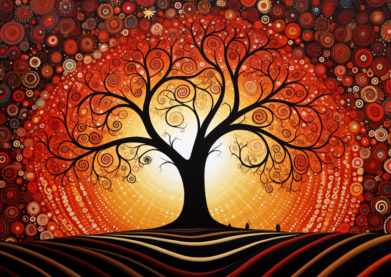 Tree of Life Aboriginal Patterns Art Print Wall Art Print Art UNIQUE ...