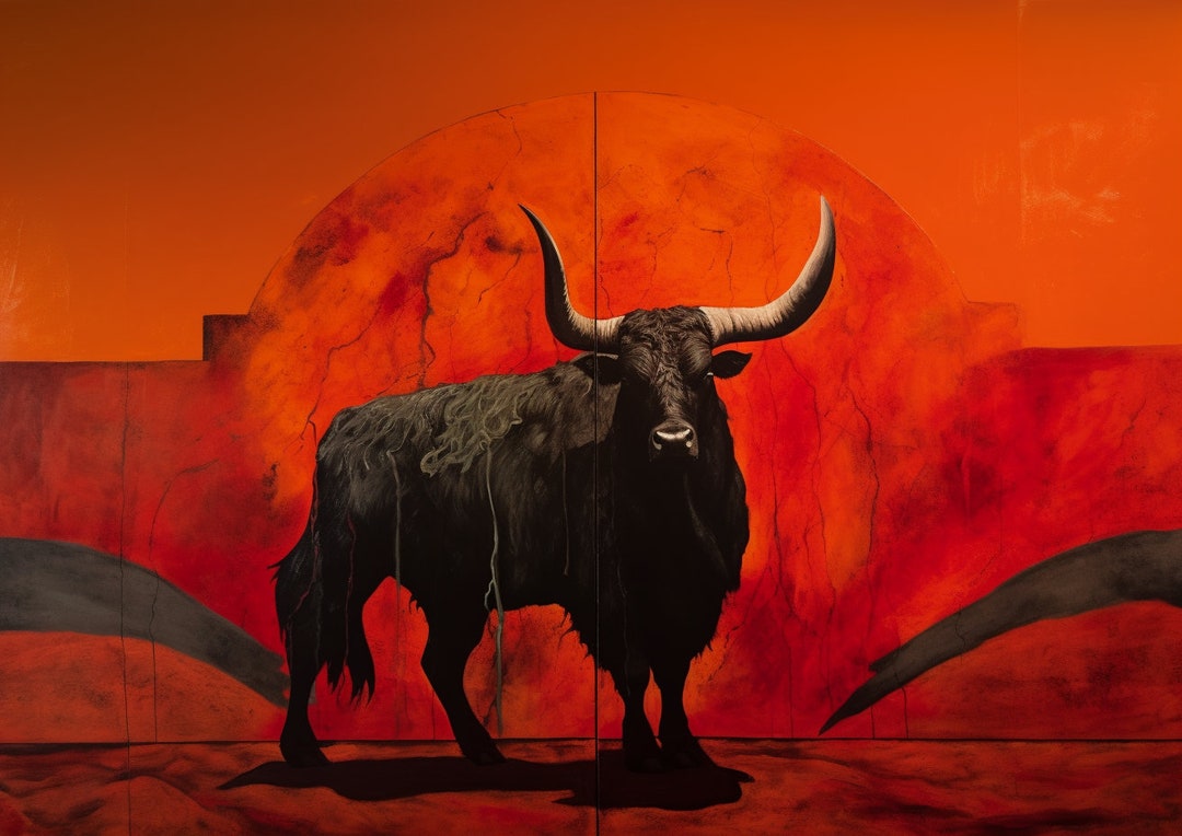 Mexican Bull Original Art Print Beautiful and Original Wall Art for the ...