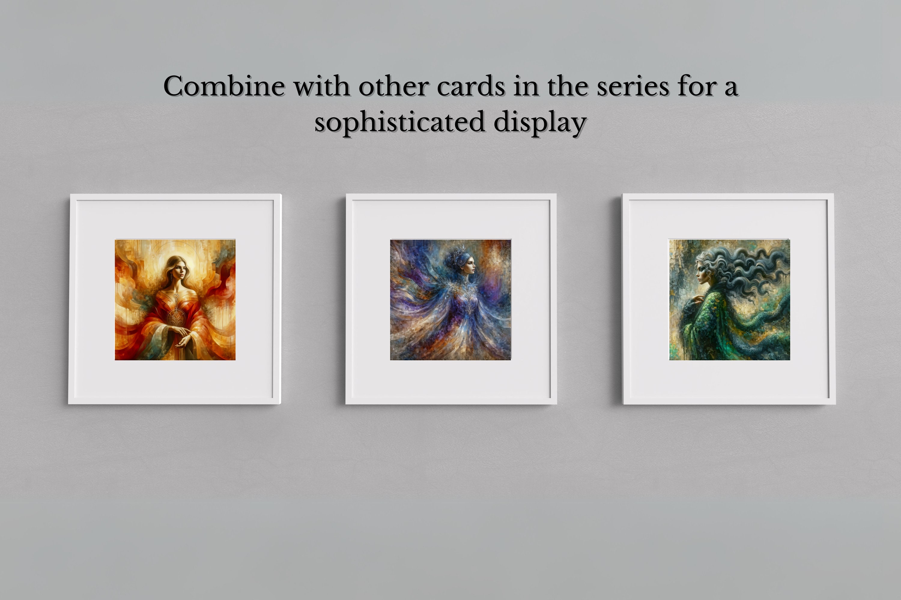 Hera, Greek Goddess of Marriage and Family, Impressionist Abstract Art Greeting Card Blank ...