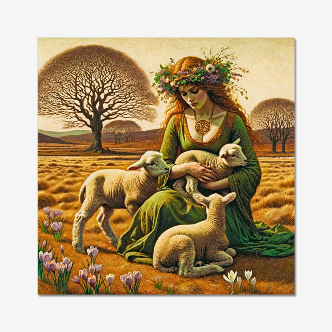 Brigid Pagan Goddess Giclée Print Folklore Artwork in Fantasy Art Style ...