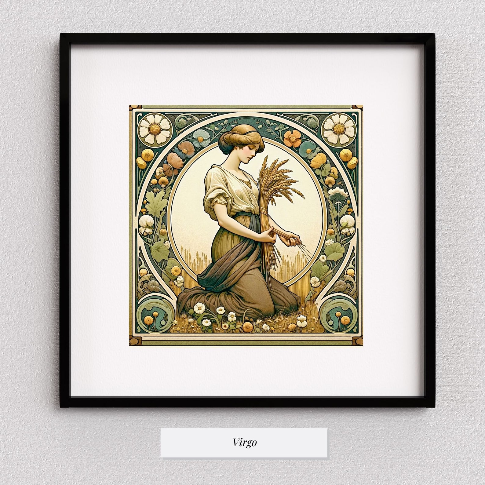 Zodiac Virgo Art, Digital File for Download - Vintage Poster in an ...