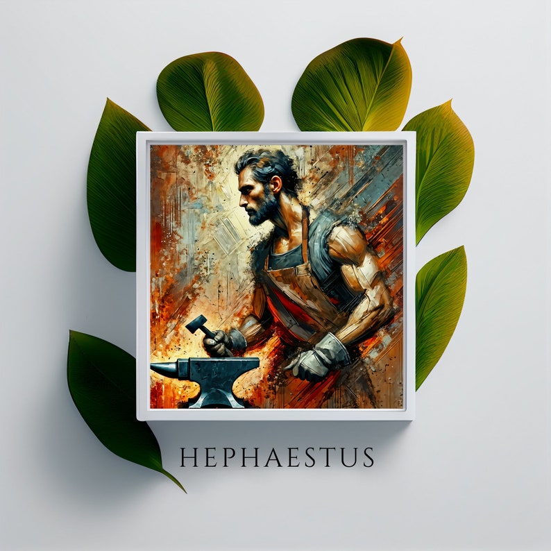 Hephaestus, Digital Art Print Greek God of Fire and Smithing Artwork in ...