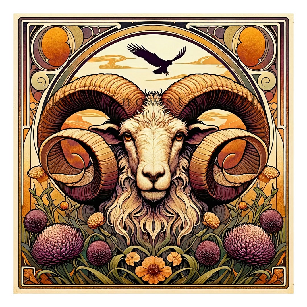 Zodiac Aries Art, Digital File for Download - Vintage Poster in an ...