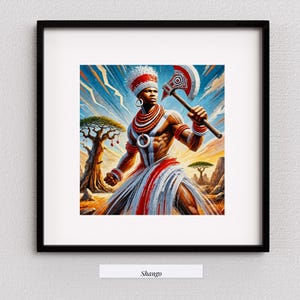 Shango, African Orisha God of Thunder, Fire, and Justice – Afrocentric Digital Art Print ...