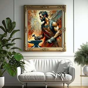 Hephaestus, Digital Art Print - Greek God of Fire and Smithing Artwork ...