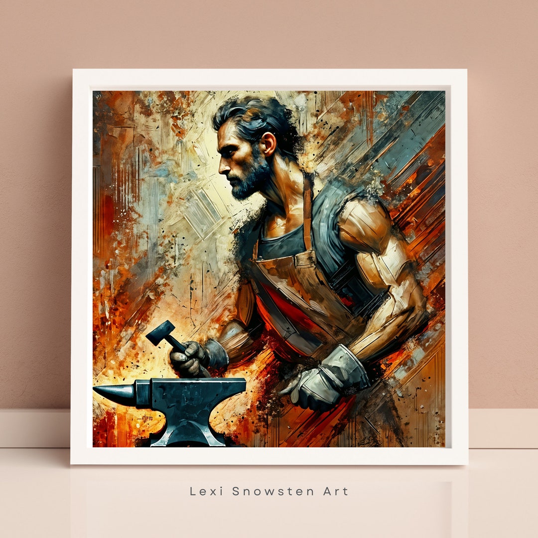 Hephaestus, Digital Art Print - Greek God of Fire and Smithing Artwork ...