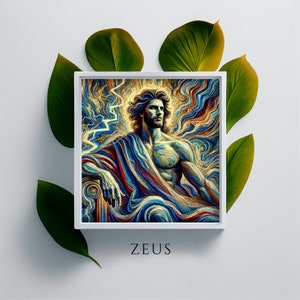 Zeus, Digital Art Print - Greek God of the Sky and Thunder Artwork in ...
