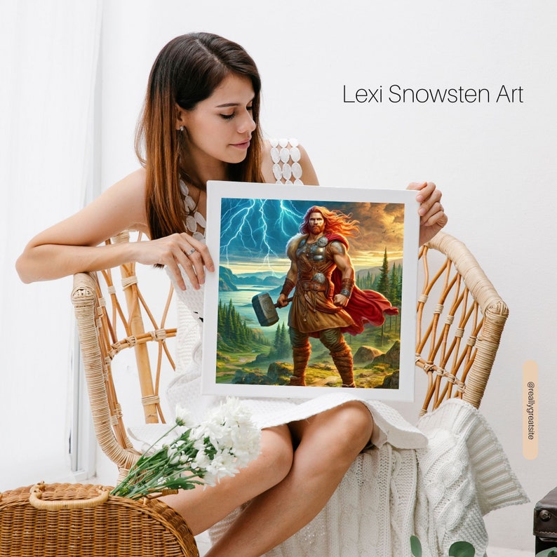 Thor, Norse God of Thunder and Strength, Giclée Art Print in ...