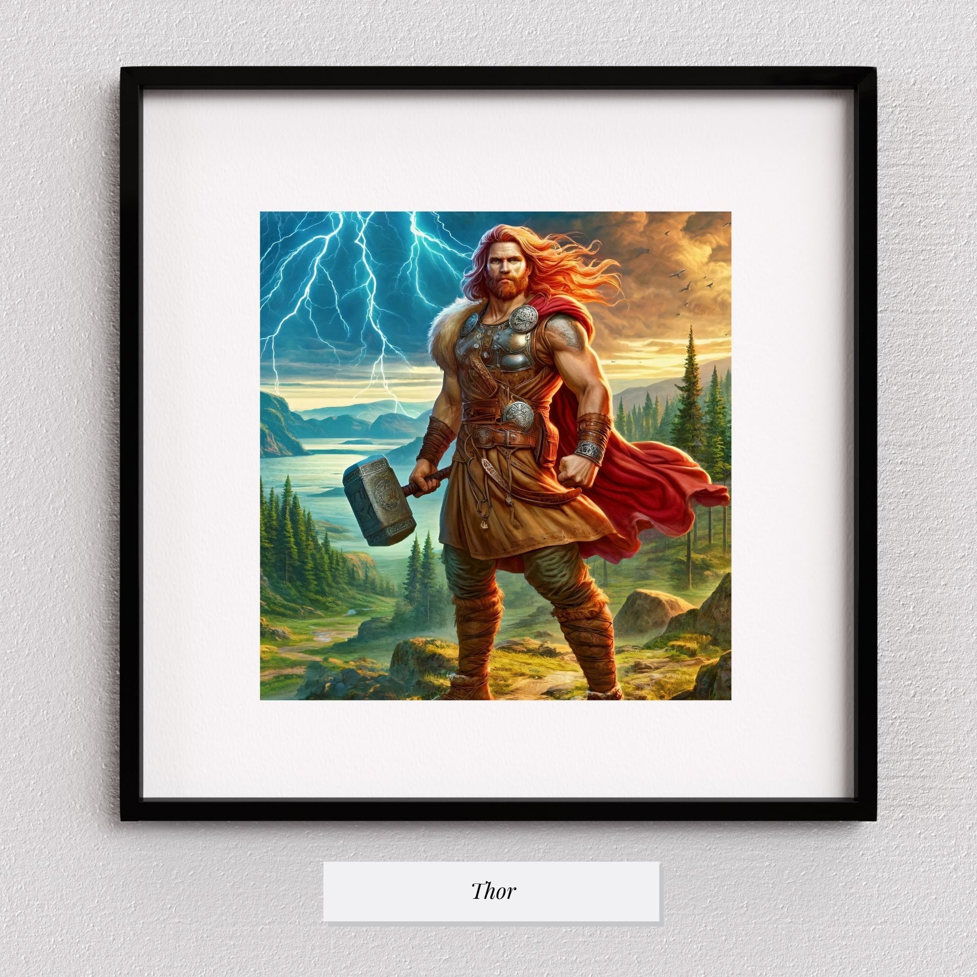 Thor, Norse God of Thunder and Strength, Digital Art Print, Wall ...