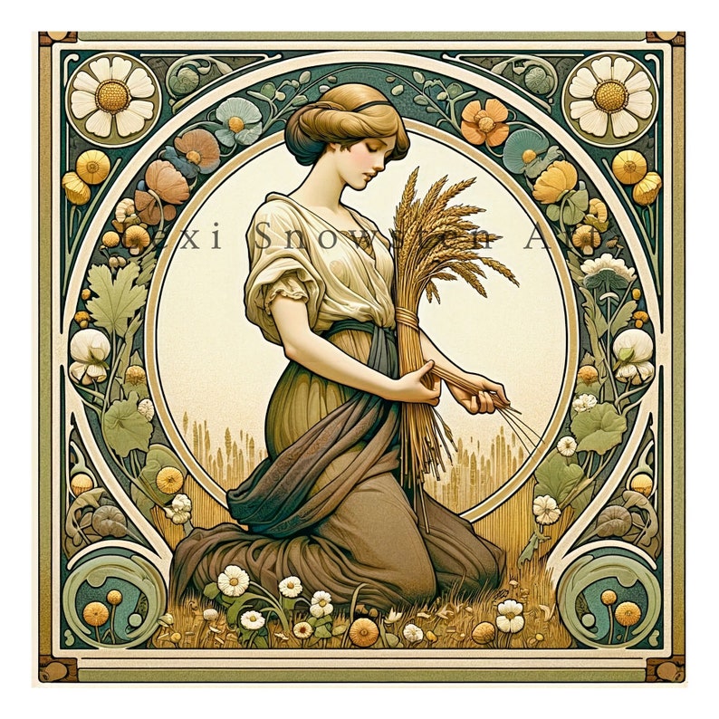 Zodiac Virgo Art, Digital File for Download - Vintage Poster in an ...
