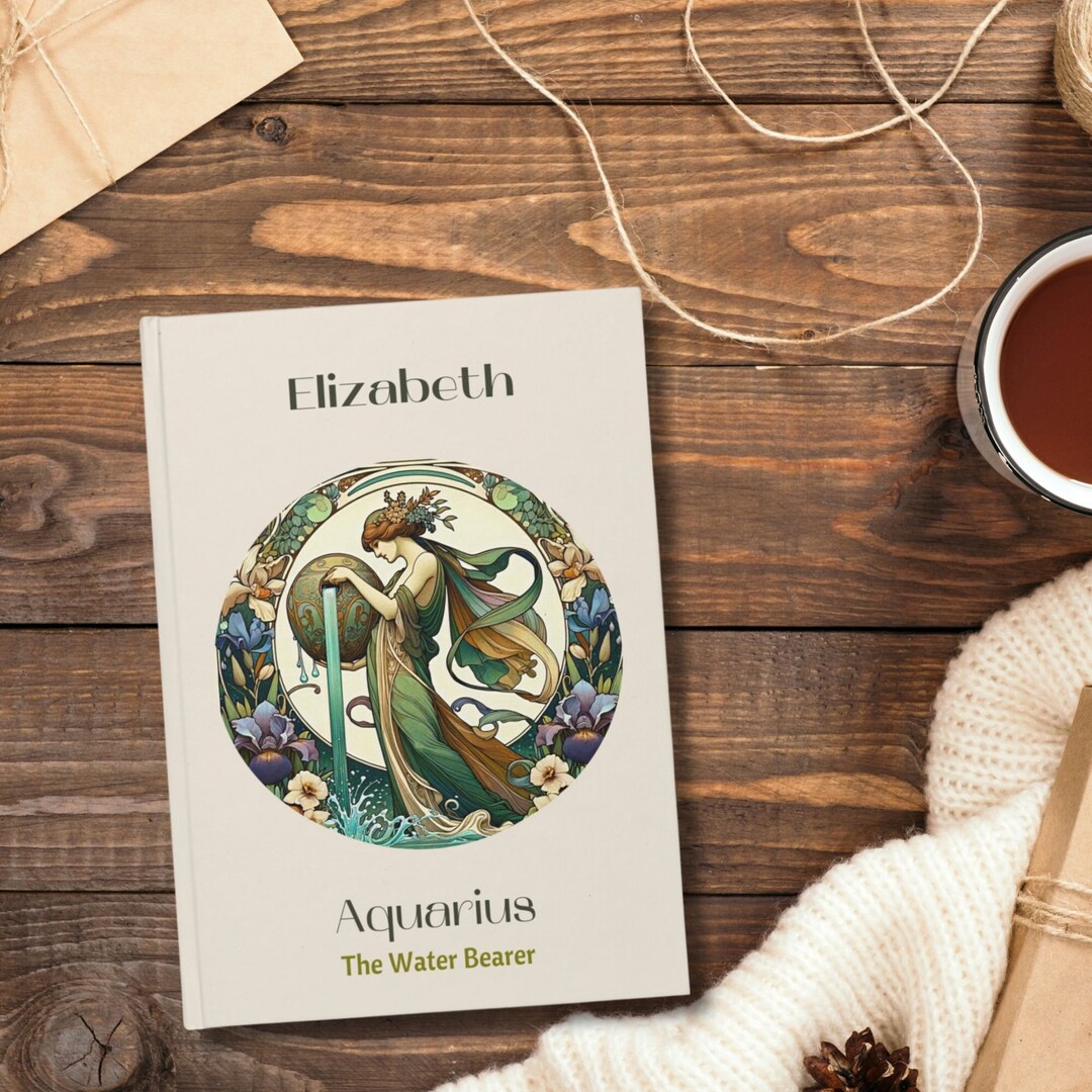 Personalised Journal Aquarius Hardback - Beautiful Aquarius Star Sign ...