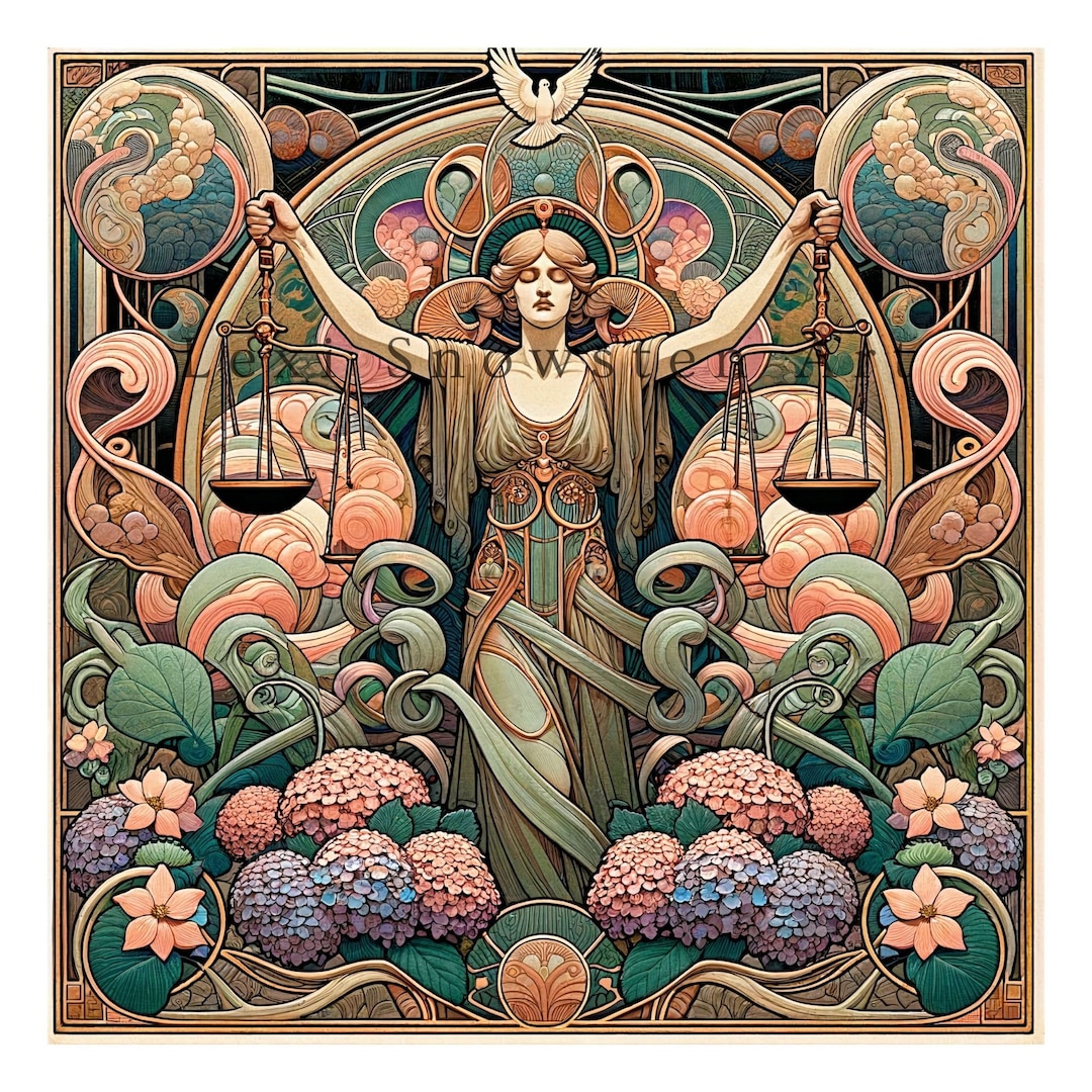 Zodiac Libra Art, Digital File for Download - Vintage Poster in an ...