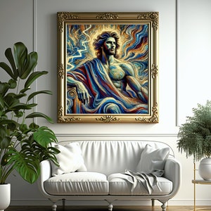 Zeus, Digital Art Print - Greek God of the Sky and Thunder Artwork in ...