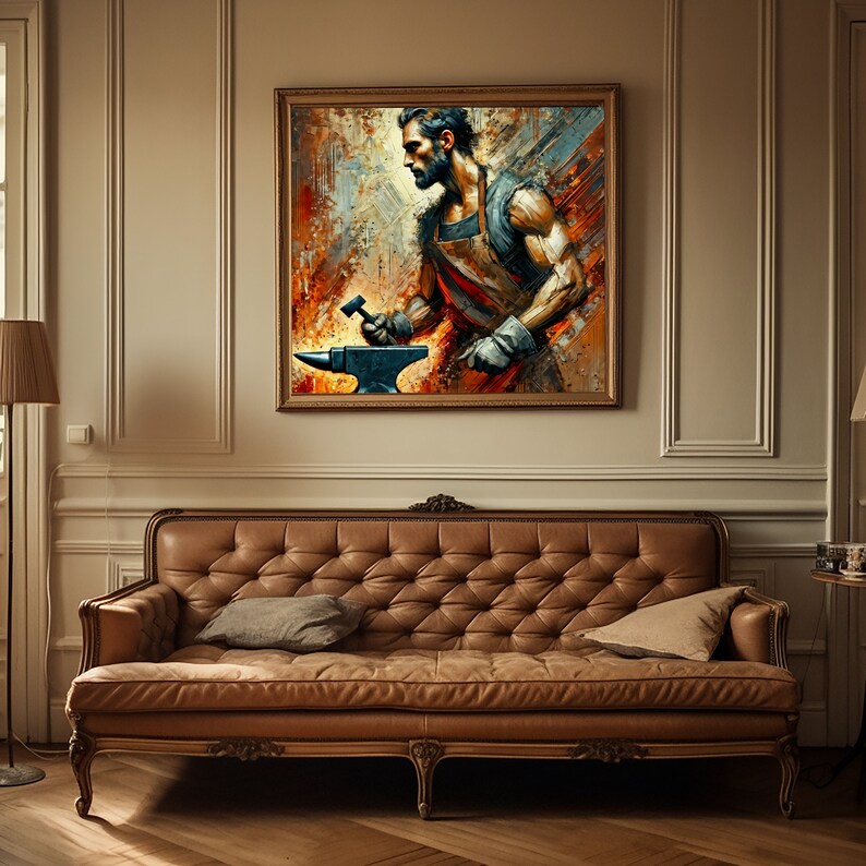 Hephaestus, Digital Art Print Greek God of Fire and Smithing Artwork in ...