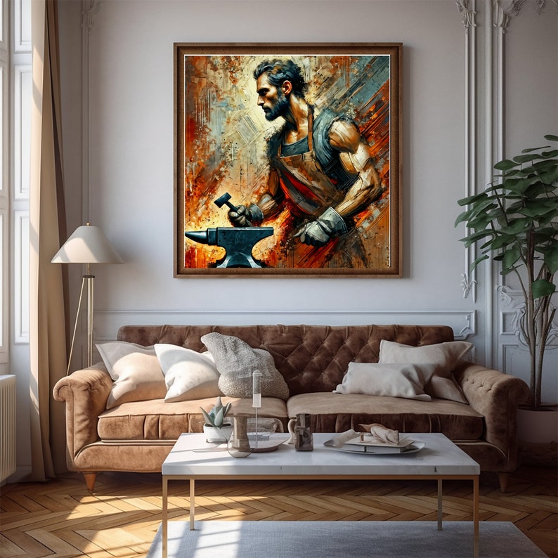 Hephaestus, Digital Art Print Greek God of Fire and Smithing Artwork in ...