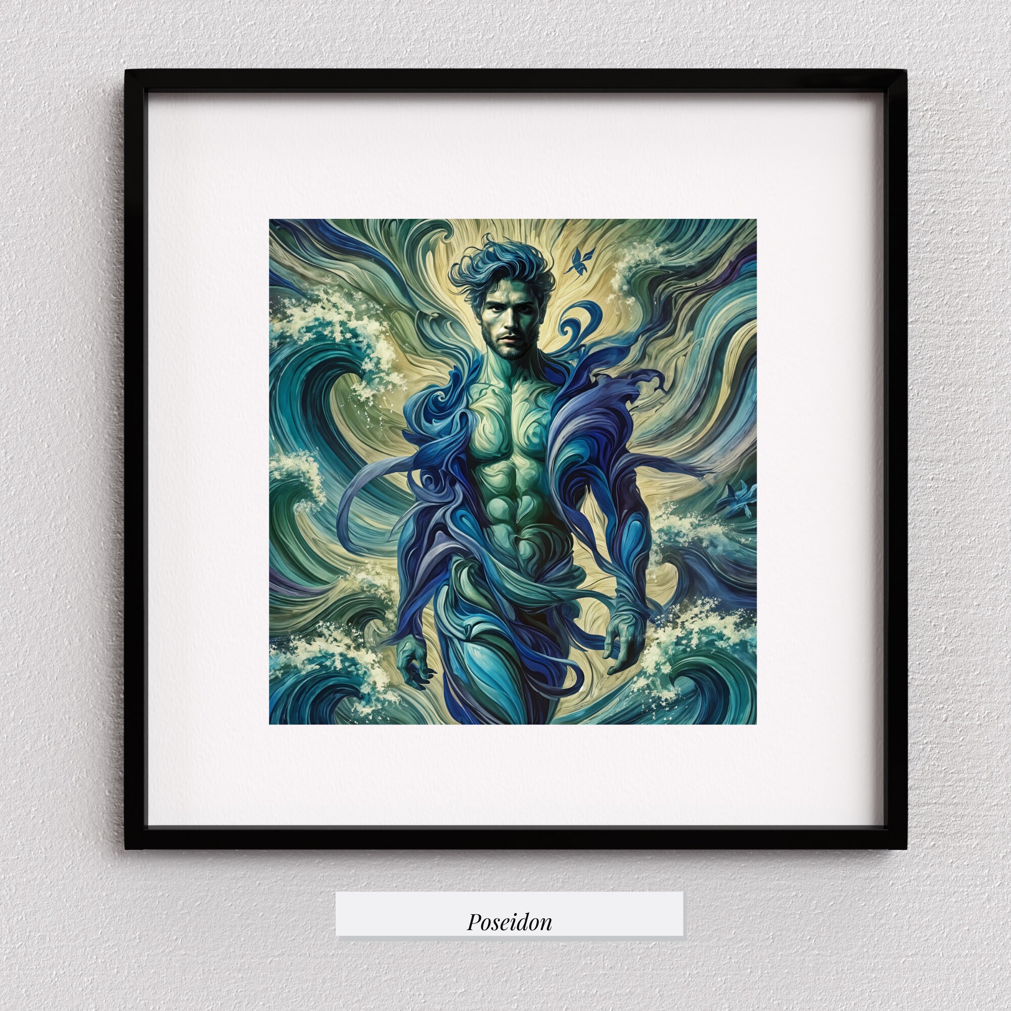 Poseidon, Digital Art Print - Greek God of the Sea Artwork in an ...