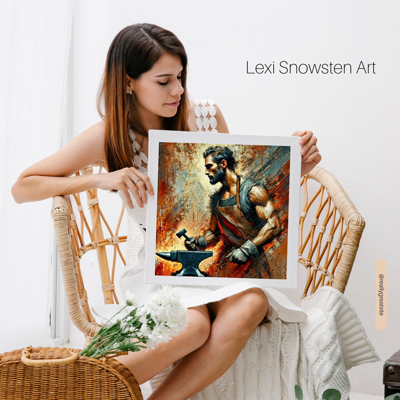 Hephaestus, Digital Art Print Greek God of Fire and Smithing Artwork in ...