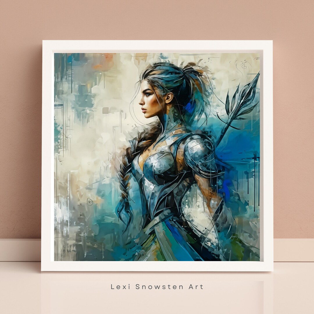 Athena, Digital Art Print - Greek Goddess of Wisdom and Warfare Artwork ...