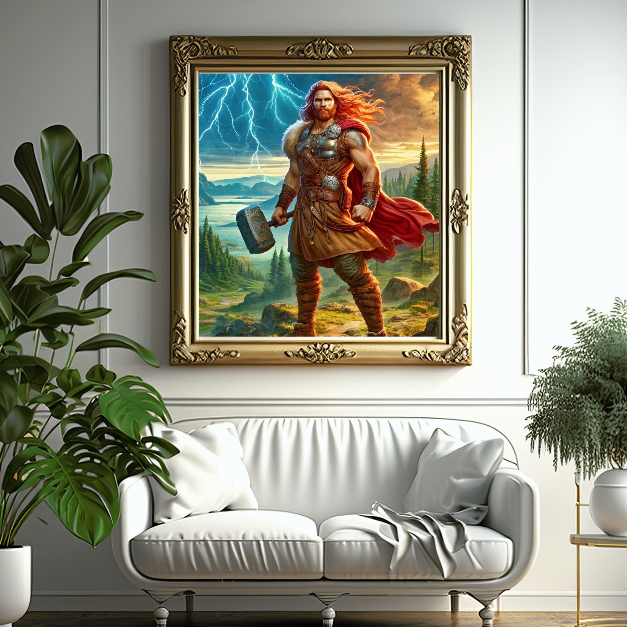Thor, Norse God of Thunder and Strength, Digital Art Print, Wall ...
