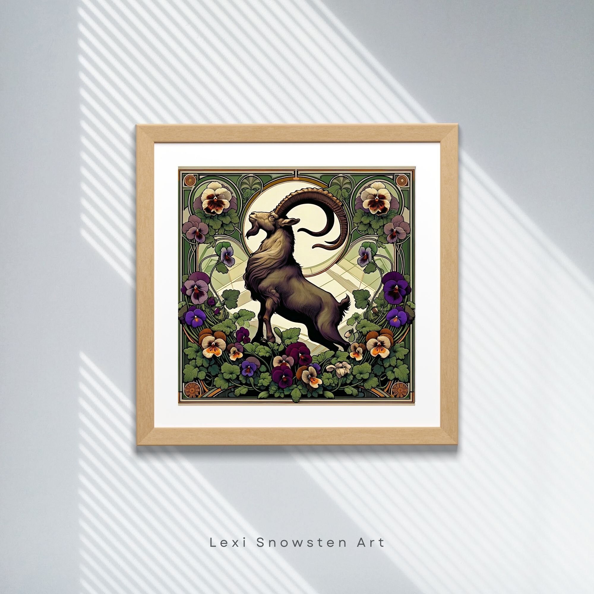 Zodiac Capricorn Art, Digital File for Download - Vintage Poster in an ...