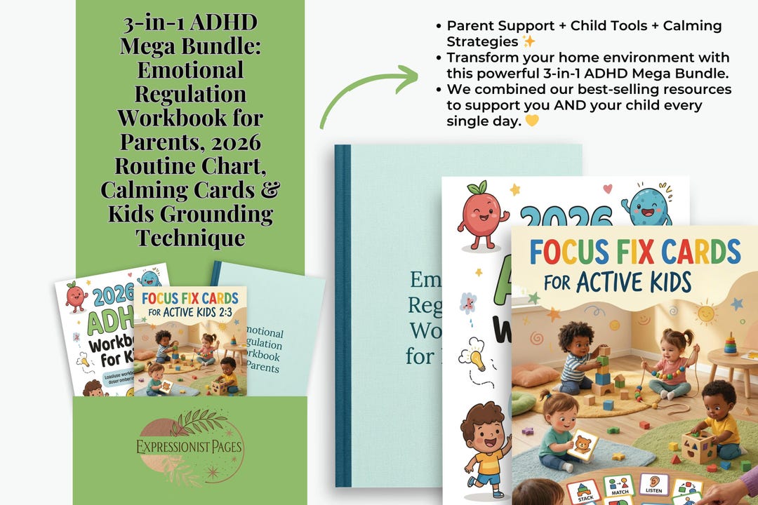 3-in-1 ADHD Mega Bundle: Emotional Regulation Workbook for Parents ...