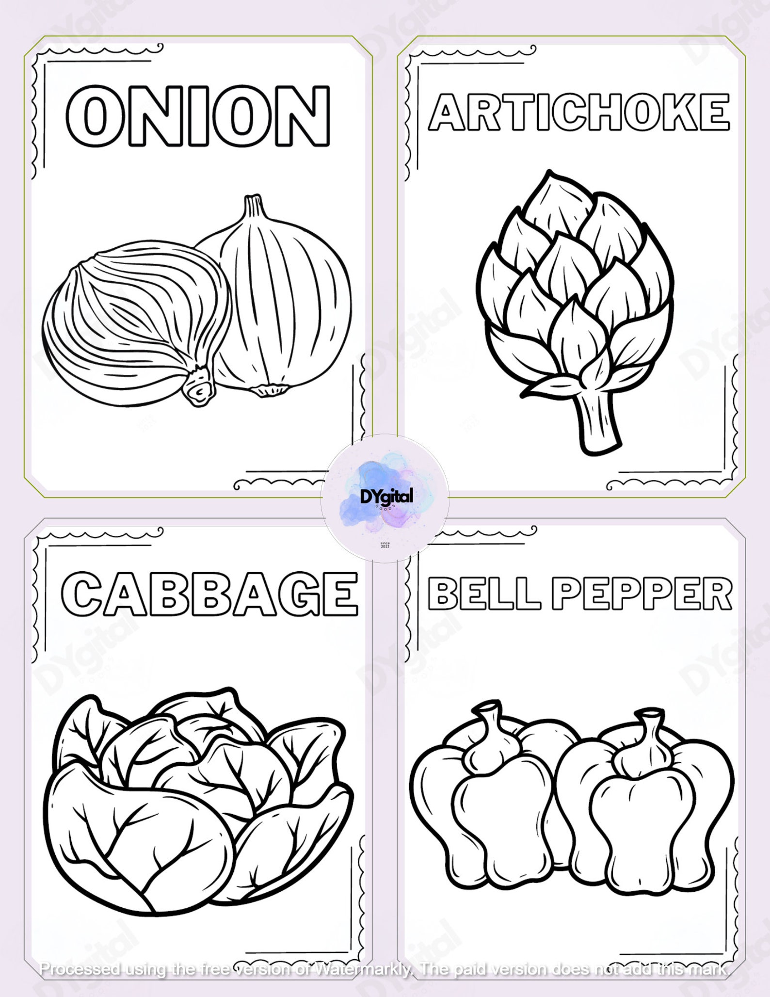 Printable Vegetables Coloring Book - Etsy