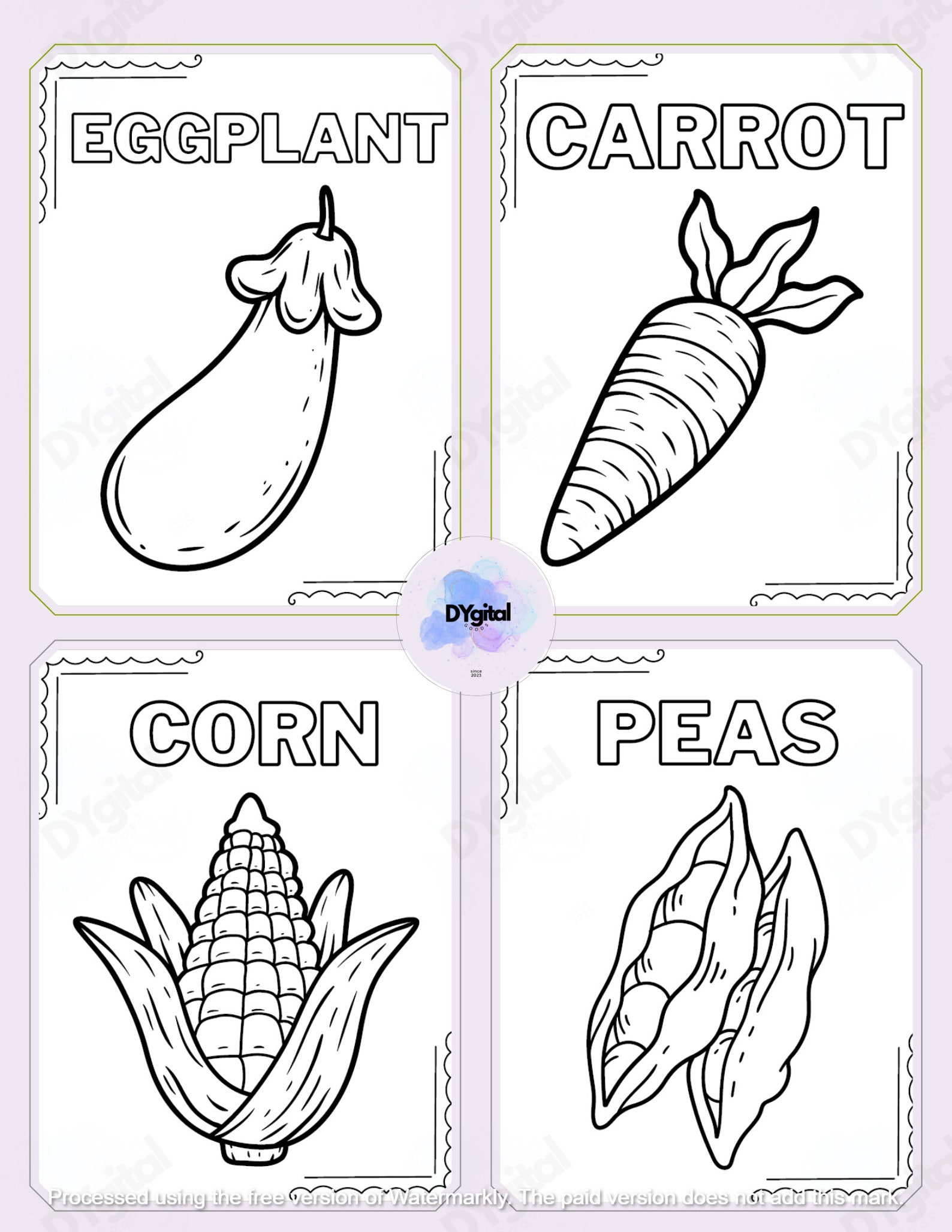 Printable Vegetables Coloring Book - Etsy