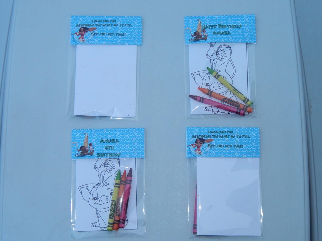Moana Coloring Packet With Crayons | Fun Party Favor & Activity for ...