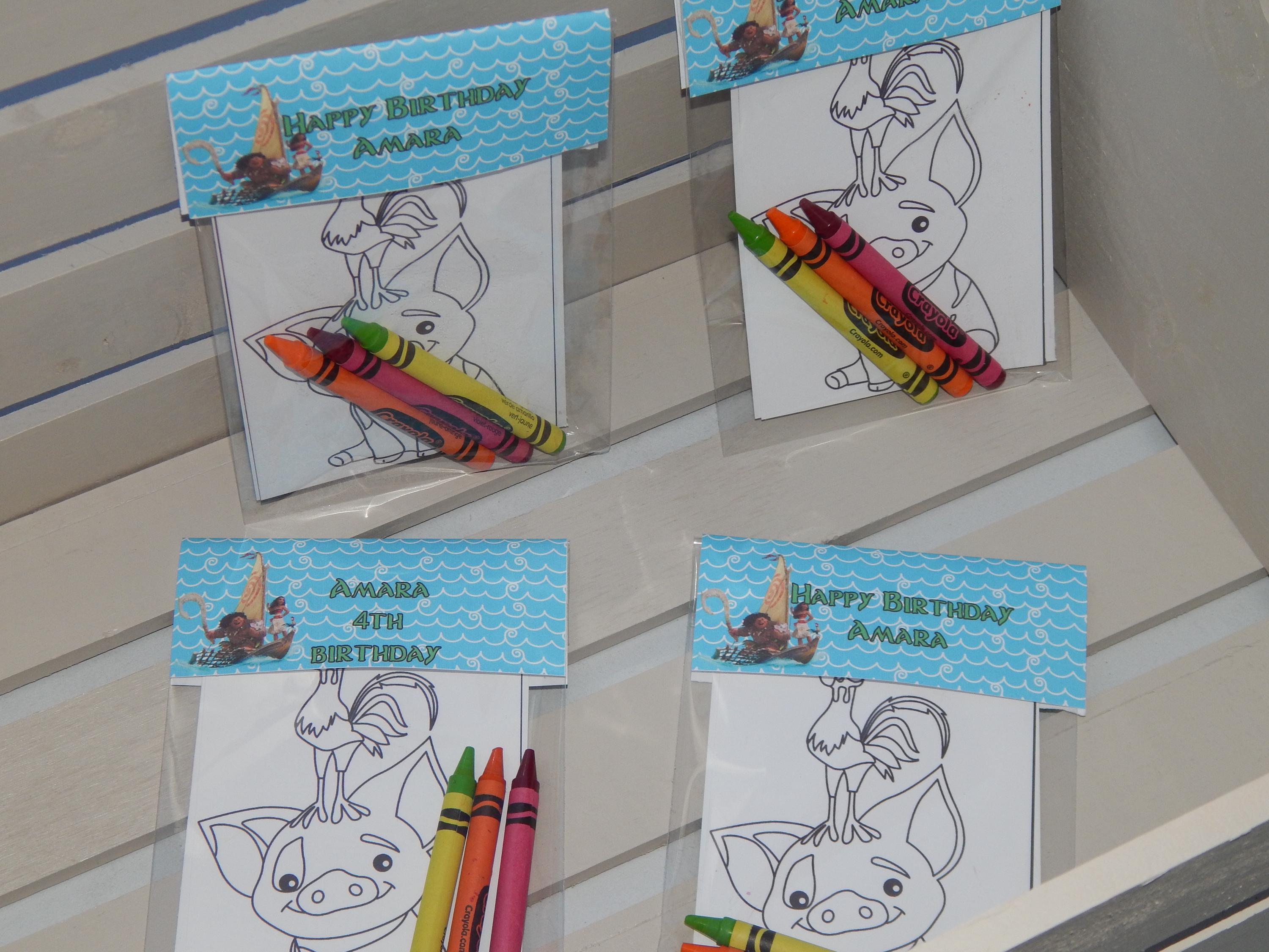 Moana Coloring Packet With Crayons | Fun Party Favor & Activity for ...