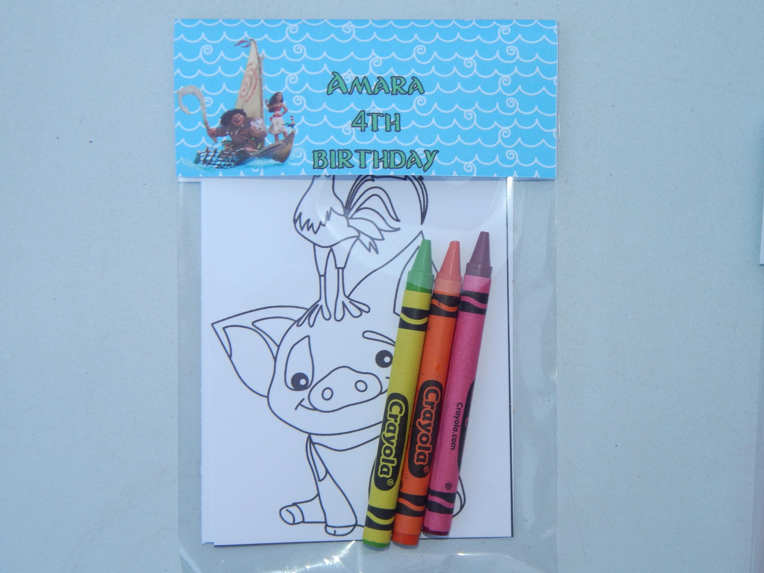 Moana Coloring Packet With Crayons | Fun Party Favor & Activity for ...