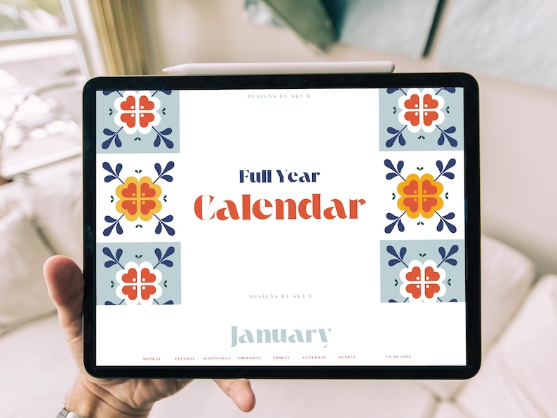 Folk Art Inspired Any Year Calendar Universal Printable Calendar ...