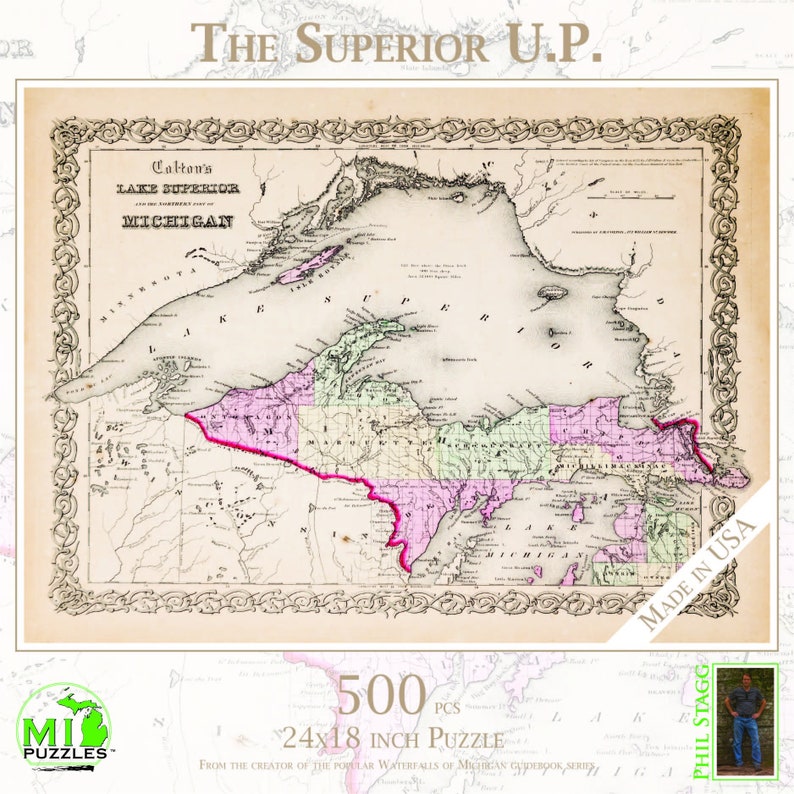 The Superior UP 500 Piece Jigsaw Puzzle MI Puzzles by Phil Stagg ...