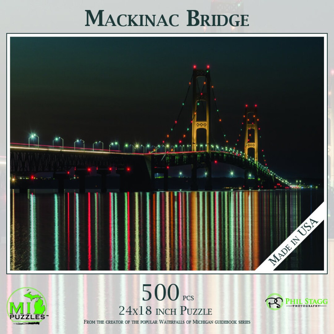 Mackinac Bridge - 500 Piece Jigsaw Puzzle - MI Puzzles by Phil Stagg ...