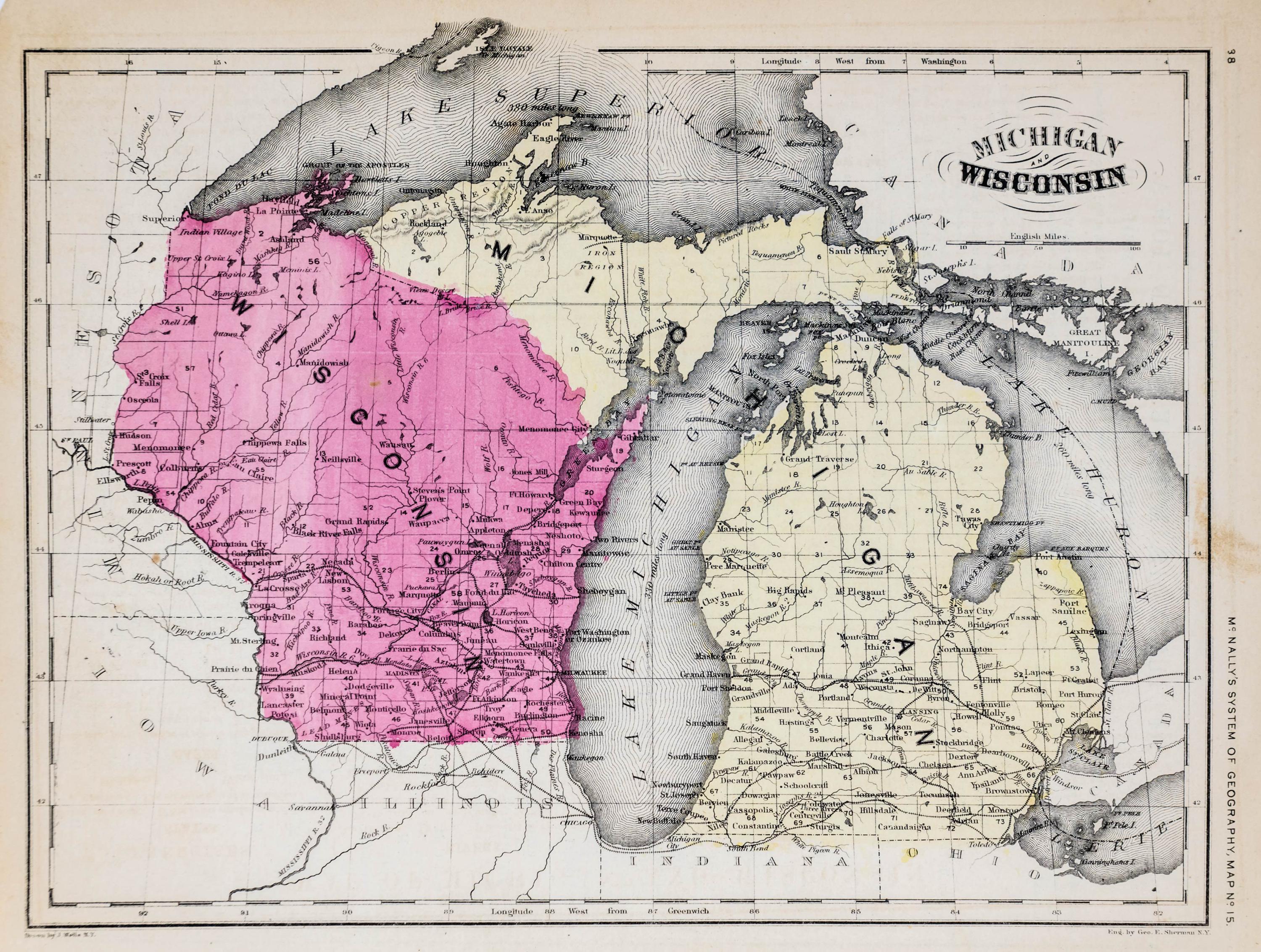 Michigan & Wisconsin - 500 Piece Jigsaw Puzzle - MI Puzzles by Phil ...
