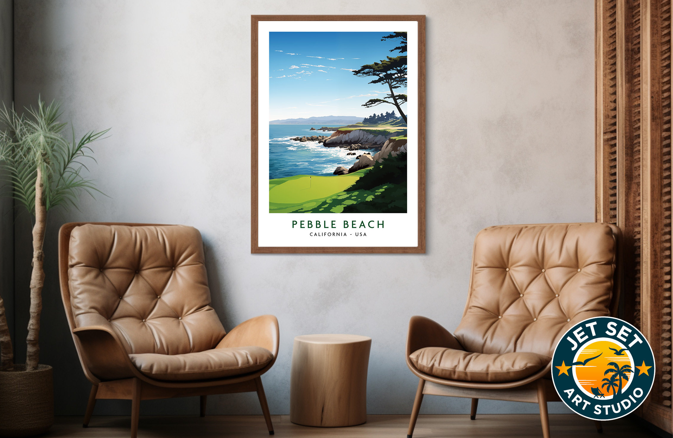 Pebble Beach Golf Course Poster Print Wall Art Framed Unframed Canvas ...