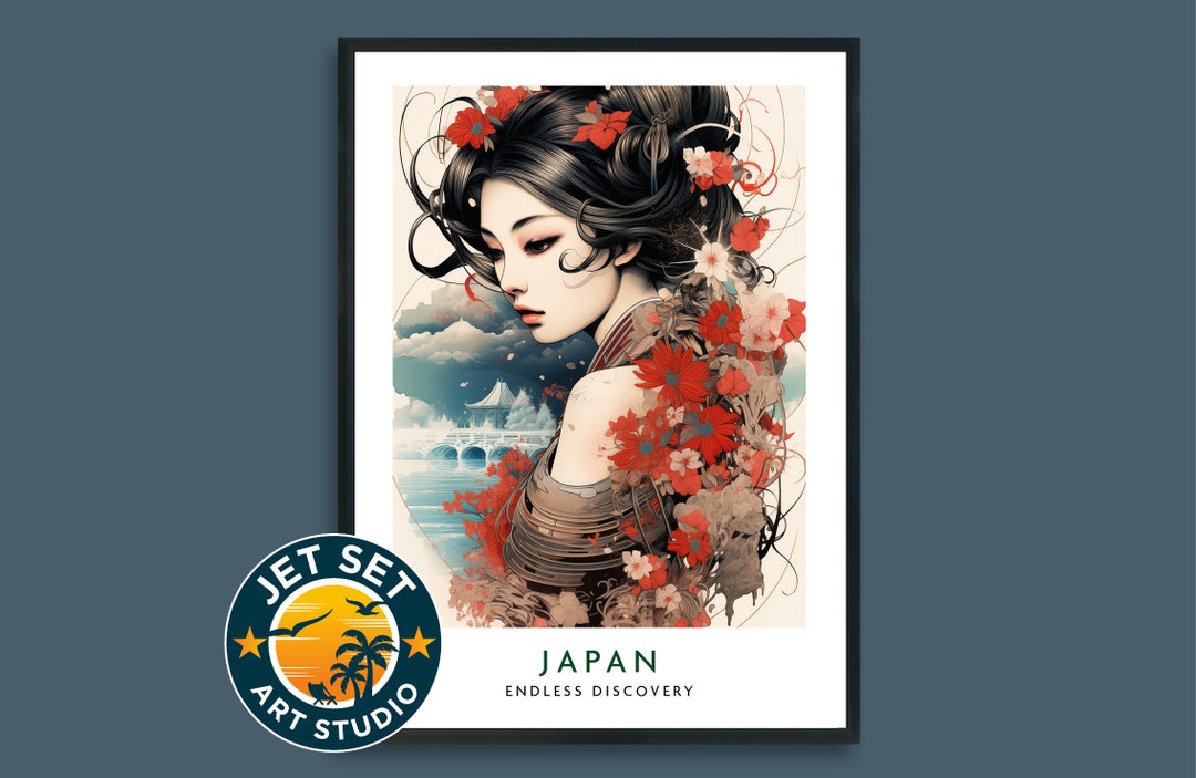 Tokyo Japan Traditional Travel Print East Asia Wall Art Wall Hanging ...