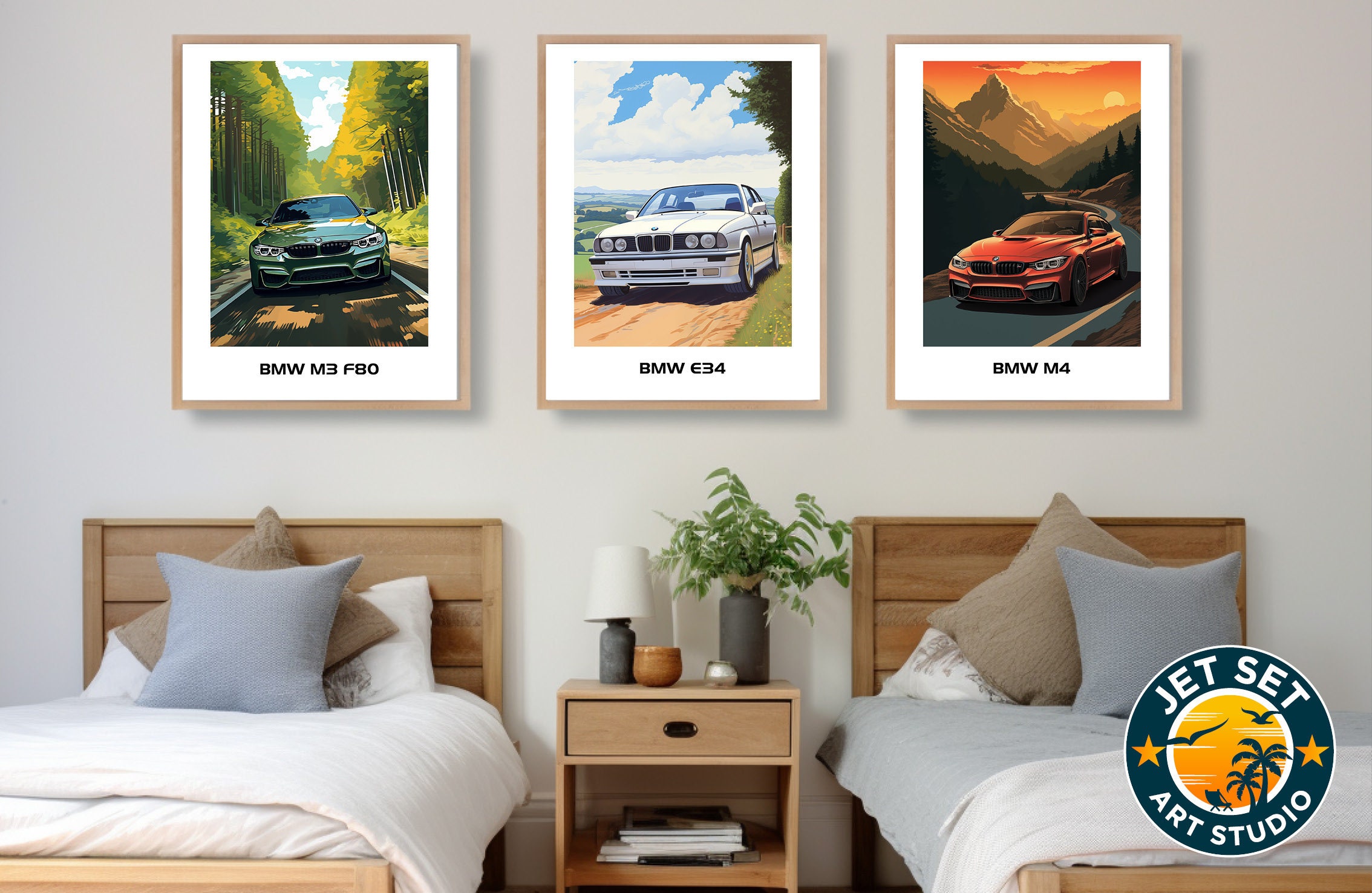 BMW E34 Travel Print Style Poster Framed Unframed Canvas Automotive ...
