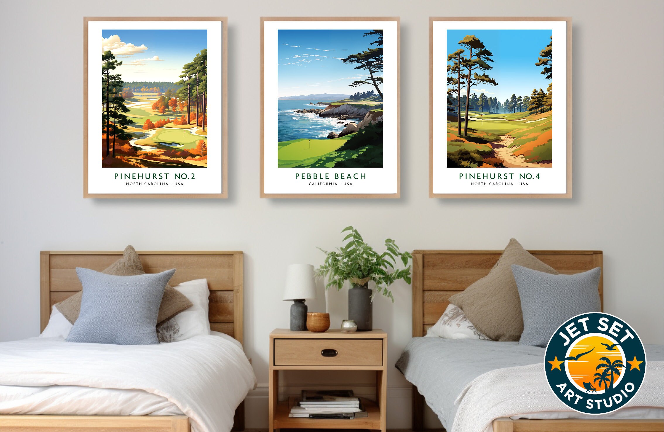 Pebble Beach Golf Course Poster Print Wall Art Framed Unframed Canvas ...