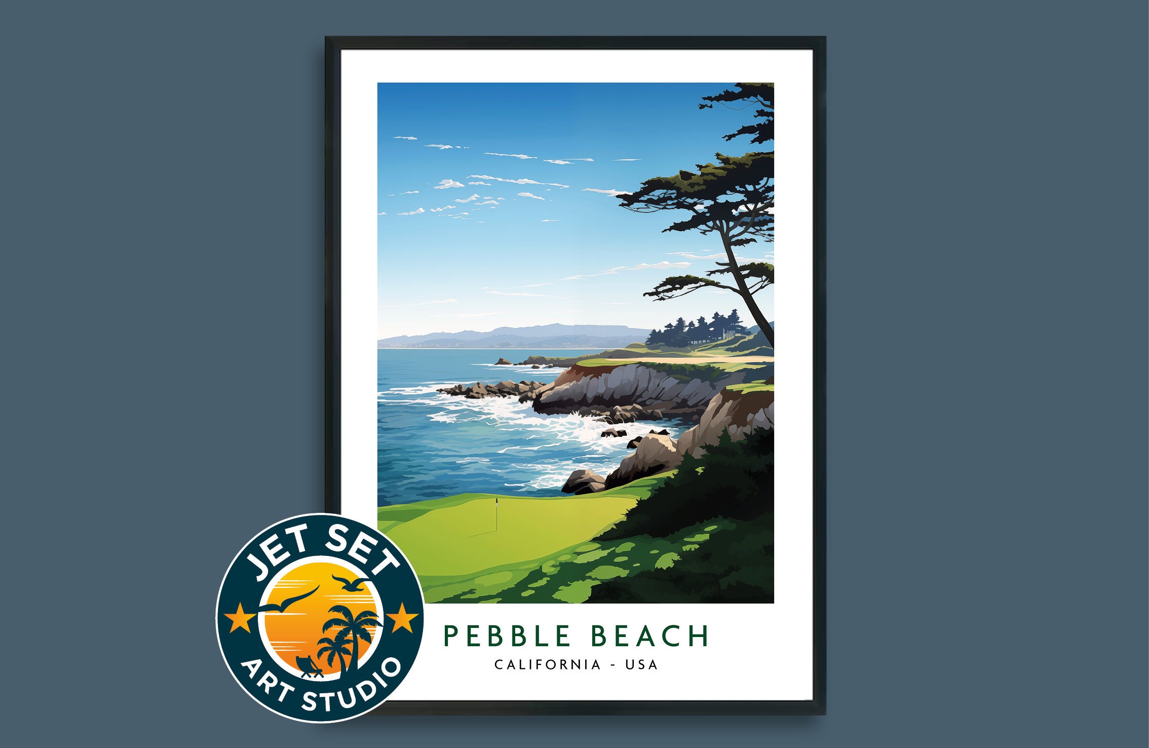 Pebble Beach Golf Course Poster Print Wall Art Framed Unframed Canvas ...
