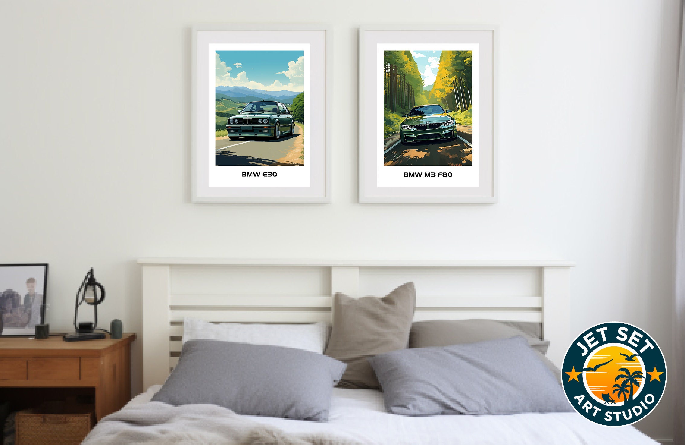 BMW M3 F80 Travel Print Style Poster Framed Unframed Canvas Automotive ...
